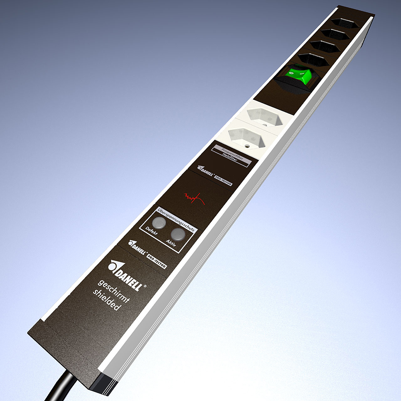 Shielded Powerstrip 4+2 2x not switched with Swiss plug - WAVESAFE